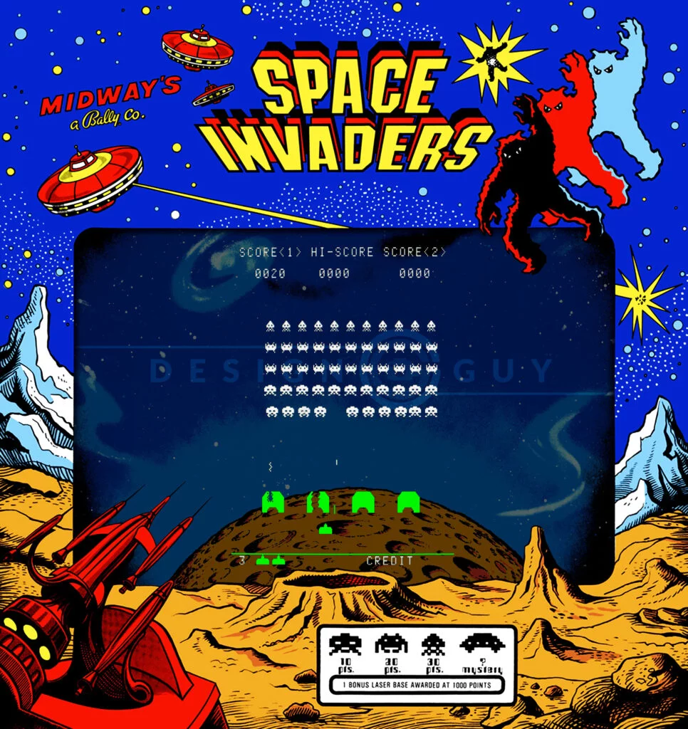 Space Invaders Cabinet Art Woot